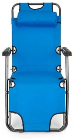 ModernHOME Polohovatelné skládací lehátko - modré, L-145 BLUE