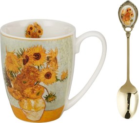 Porcelánový hrnek se lžičkou Van Gogh Sunflowers 360 ml