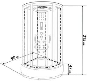 BPS-koupelny Hydromasážní box HYD-Bella 90, 90x90 bez sauny