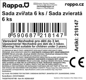 RAPPA Sada figurek Divoká zvířata / 6 ks / Tvrdá guma / cca 5-6 cm