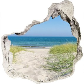 Wallmuralia Díra 3D ve zdi na stěnu Mořské duny 75x75 cm