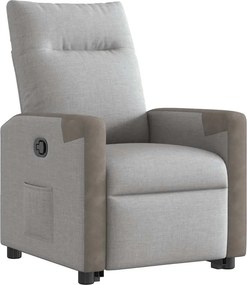 Zvedací polohovací křeslo obláčkově šedé textil 3324089