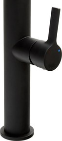 Gamma Mega, vysoká kuchyňská baterie s elastickým ramenem a sprškou, černá matná, GMA-BFL-BK