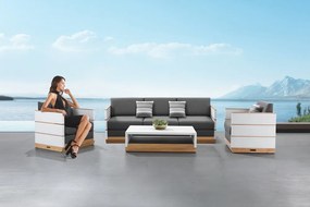 Zahradní sestava HIGOLD - Nutt Lounge White/Grey Wood base Sunbrella