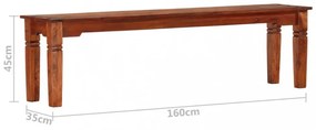 Lavice akáciové dřevo Dekorhome 160 cm