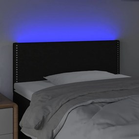 Čelo postele s LED černé 90x5x78/88 cm textil 3121456