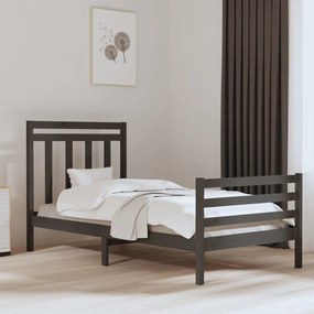 Rám postele šedý masivní dřevo 100 x 200 cm,  3105307 HangarStore.cz