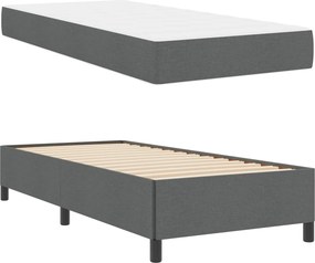 Postel s boxspringem Tmavě šedá 80 x 200 cm textil 3398816