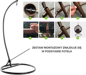 Velaco Závěsné houpací křeslo VEGAS, hnědé/šedé