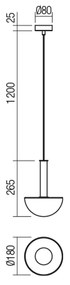 Redo 01-2475 závěsné svítidlo Lumien saténově zlaté, G9, ø18cm