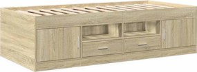 Válenda se zásuvkami bez matrace dub sonoma 90 x 190 cm 3280253