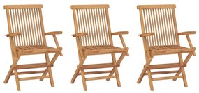 Skládací zahradní židle 3 ks masivní teakové dřevo,  315444
