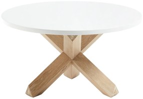 OnaDnes -20% Bílý lakovaný kulatý konferenční stolek Kave Home Lotus 65 cm