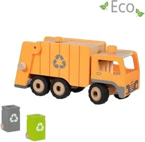 GOKI Popelářské auto Eko / Dřevěné auto / oranžová / od 3 let