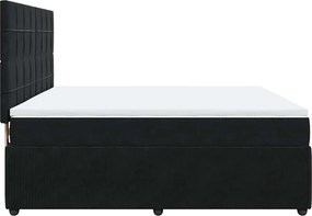 Box spring postel s matrací černá 180x200 cm samet 3294708