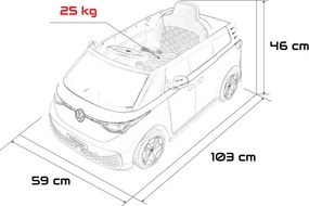 Elektrické autíčko Volkswagen ID BUZZ červené