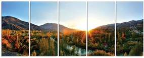 Obraz východ slunce nad krajinou Velikost (šířka x výška): 150x60 cm