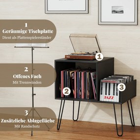 Costway Odkládací stolek s nabíjecí stanicí otočný stojan s přepážkami