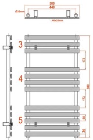 Sapho - Koupelnový radiátor JALOUSI 328W/230V 50x94 cm bílá
