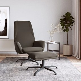 Relaxační křeslo se stoličkou tmavě šedé tkanina z mikrovlákna,  3097862 HangarStore.cz