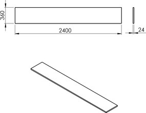Sapho PLATO deska Rockstone 2400 x 24 x 360 mm bílá mat PL246-0101