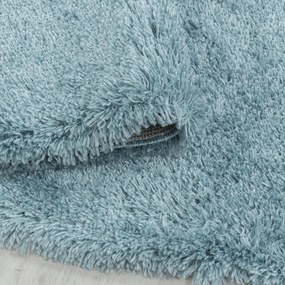Ayyildiz, Kusový koberec Fluffy Shaggy 3500 blue kruh, 80x80 (průměr) kruh, modrá, ložnice