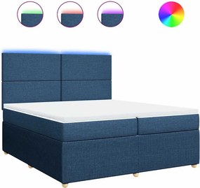 Box spring postel s matrací modrá 200x200 cm textil 3294462
