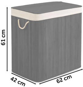 Bambusový koš na prádlo s víkem 150 l ekologický a moderní design Massido