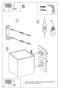 Nástěnné svítidlo Quad, 1x béžové betonové stínítko