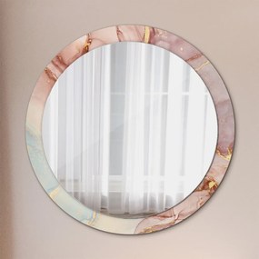 Kulaté dekorativní zrcadlo na zeď Abstraktní tekutina fi 90 cm