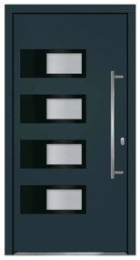 Vchodové dveře antracitové 100 x 200 cm hliník a PVC,  3157068