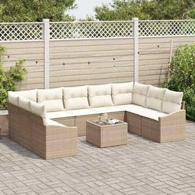 Set pohovek 10 ks Béžová polyratan 3346891
