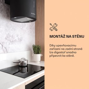 Klarstein Barella, digestoř, 35 cm, ostrůvková, 519 m³/h, LED, stříbrná