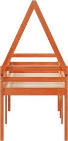 Patrová postel se střechou voskově hnědá 90 x 200 cm borovice 3282094