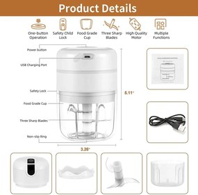 Inteligentní akumulátorový elektrický sekáček - 250 ml