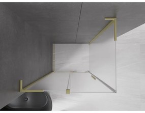 Mexen Velar L, sprchový kout s posuvnými dveřmi 100 x 110 cm, 8mm sklo námraza, zlatá matná, 871-100-110-33-55