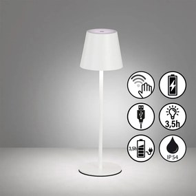 Bílá LED stolní lampa s kovovým stínidlem (výška 36,5 cm) Viletto – Fischer &amp; Honsel