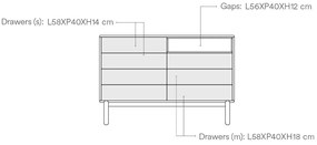 MUZZA KOMODA CORVO KRÉMOVÁ 40 X 120 CM