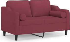 2místná pohovka s polštáři vínová 120 cm textil 3200843