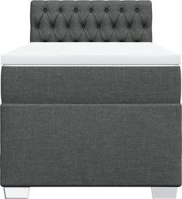 Box spring postel s matrací tmavě šedá 100 x 200 cm textil 3285807