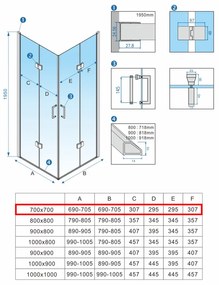 BPS-koupelny Čtvercový sprchový kout HYD-SK08B 70x70 černá/transparent