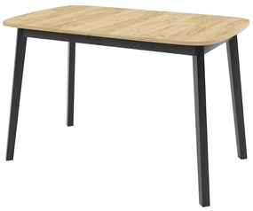 Jídelní stůl DEIMOS S | 130x80 cm | rozkládací | černé dřevěné nohy | VÝBĚR DEKORU DESKY