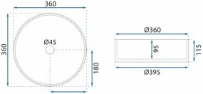 Skleněné umyvadlo na desku REA SURI, hnědá mat