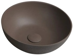 Sapho Sapho, FORMIGO betonové umyvadlo na desku, průměr 39cm, tmavě hnědá, FG315