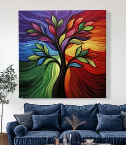 Obraz na plátně - Strom života Strohé listy FeelHappy.cz Velikost obrazu: 100 x 100 cm