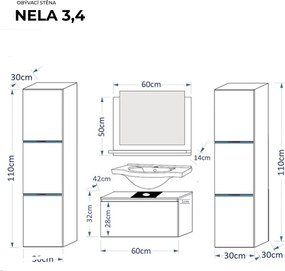 Ral Koupelnová stěna NELA 4 - Černý lesk