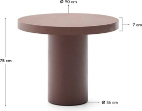 Betonový kulatý zahradní jídelní stůl ø 90 cm Aiguablava – Kave Home