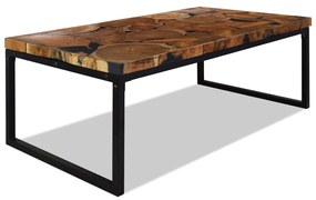 vidaXL Konferenční stolek teak a pryskyřice 110 x 60 x 40 cm