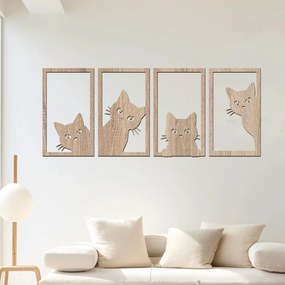 dřevo života Dřevěná dekorace KOČIČÍ KUK Zvolte rozměr (cm): 80x32, Zvolte barvu dekoru: Dub Sonoma