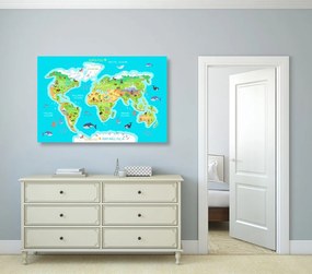Obraz zeměpisná mapa světa pro děti